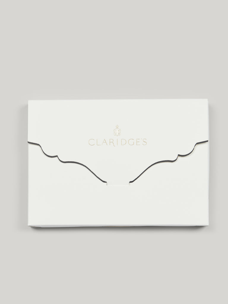 Claridge's Scalloped Edge Notelet Set, Black & Oyster