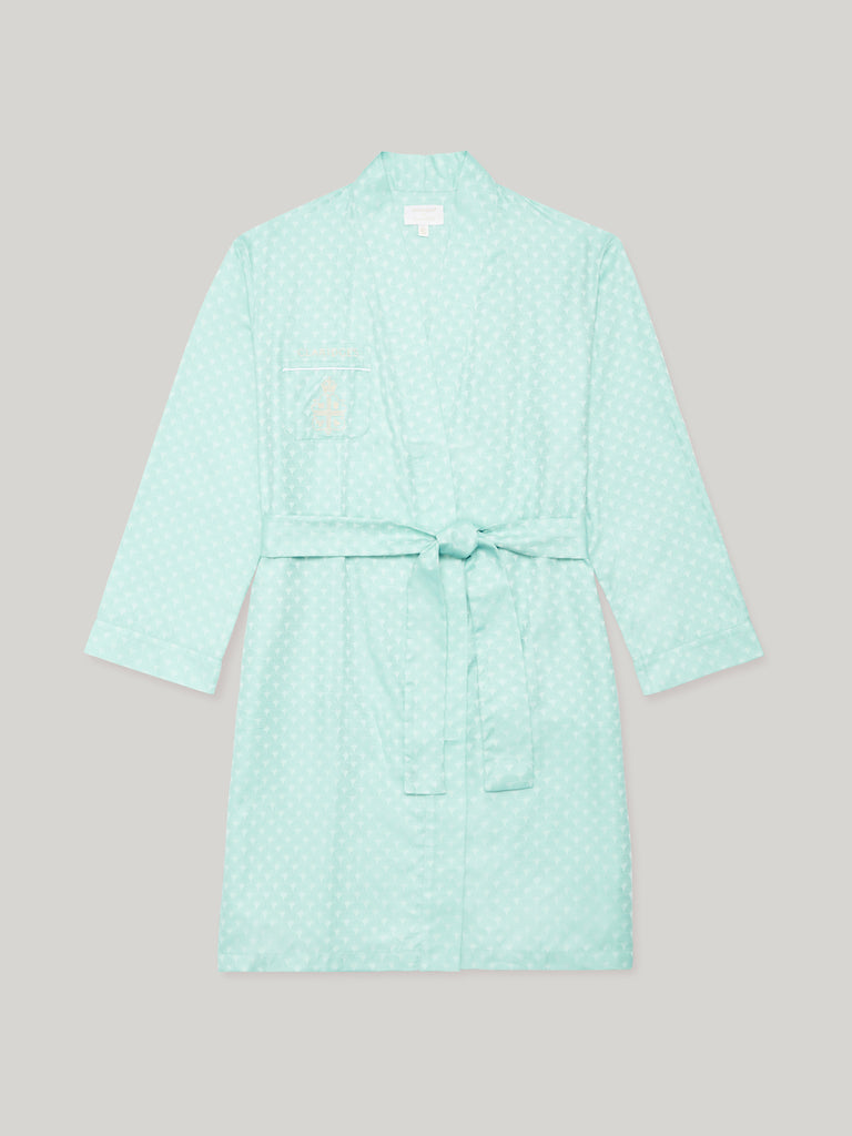 Women's Robe in Jade Green: Cotton Robe - Claridge's